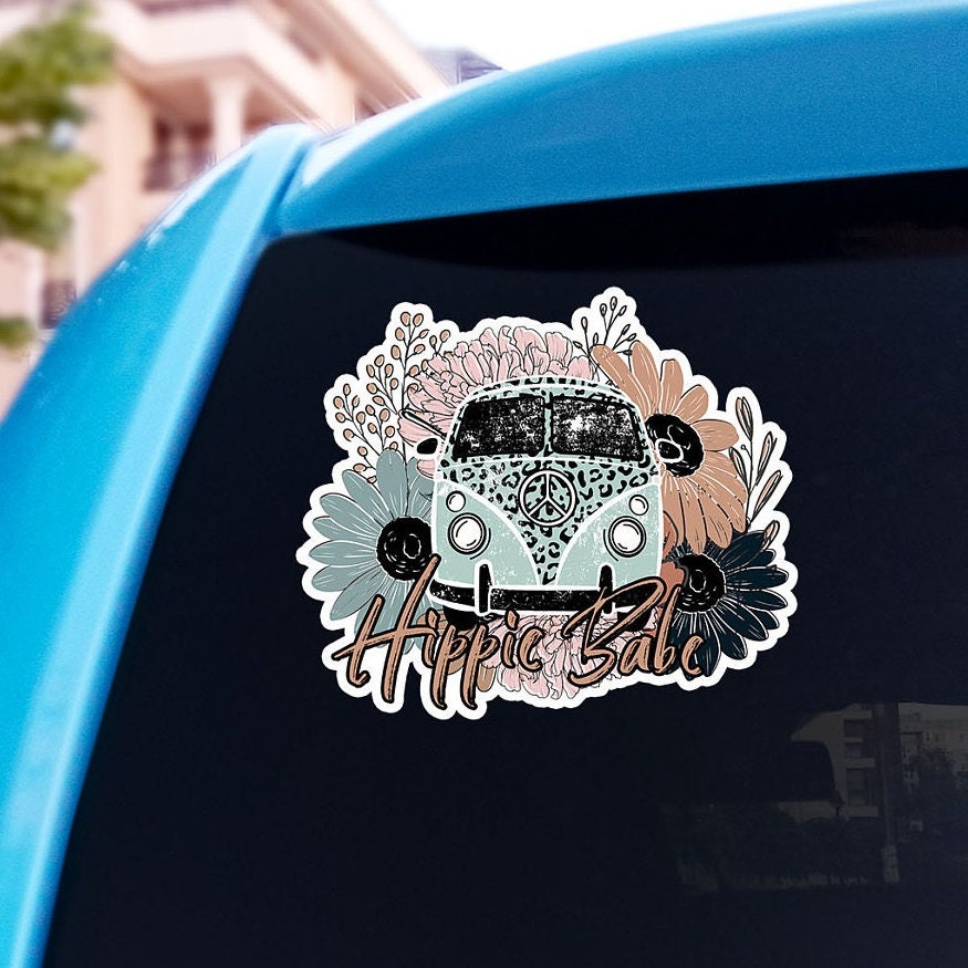 Cute Hippie Babe Sticker Vinyl Sticker Waterproof Car - Etsy