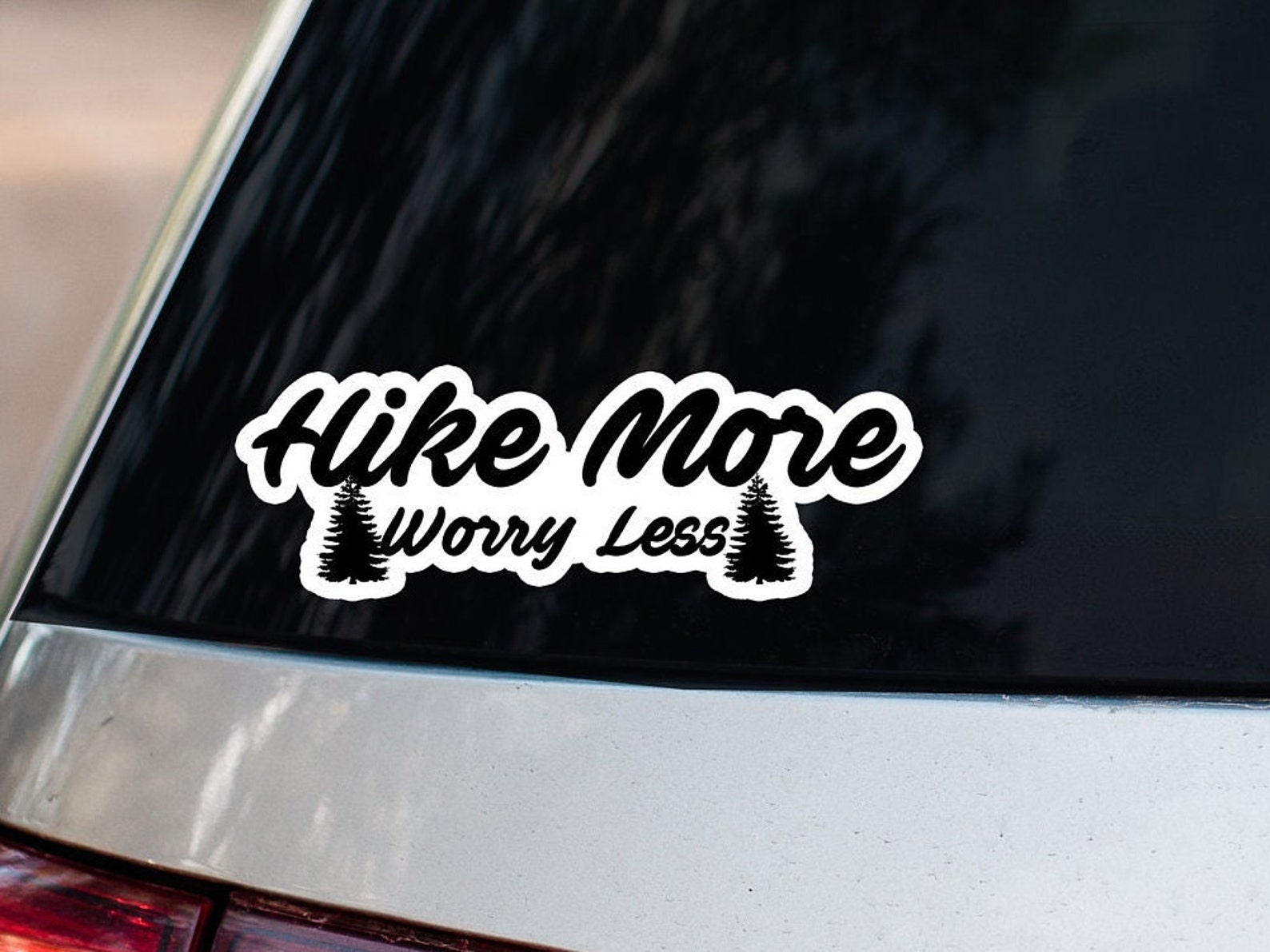 Hike More Worry Less Sticker, Gift for Hikers, Outdoorsy Stickers ...