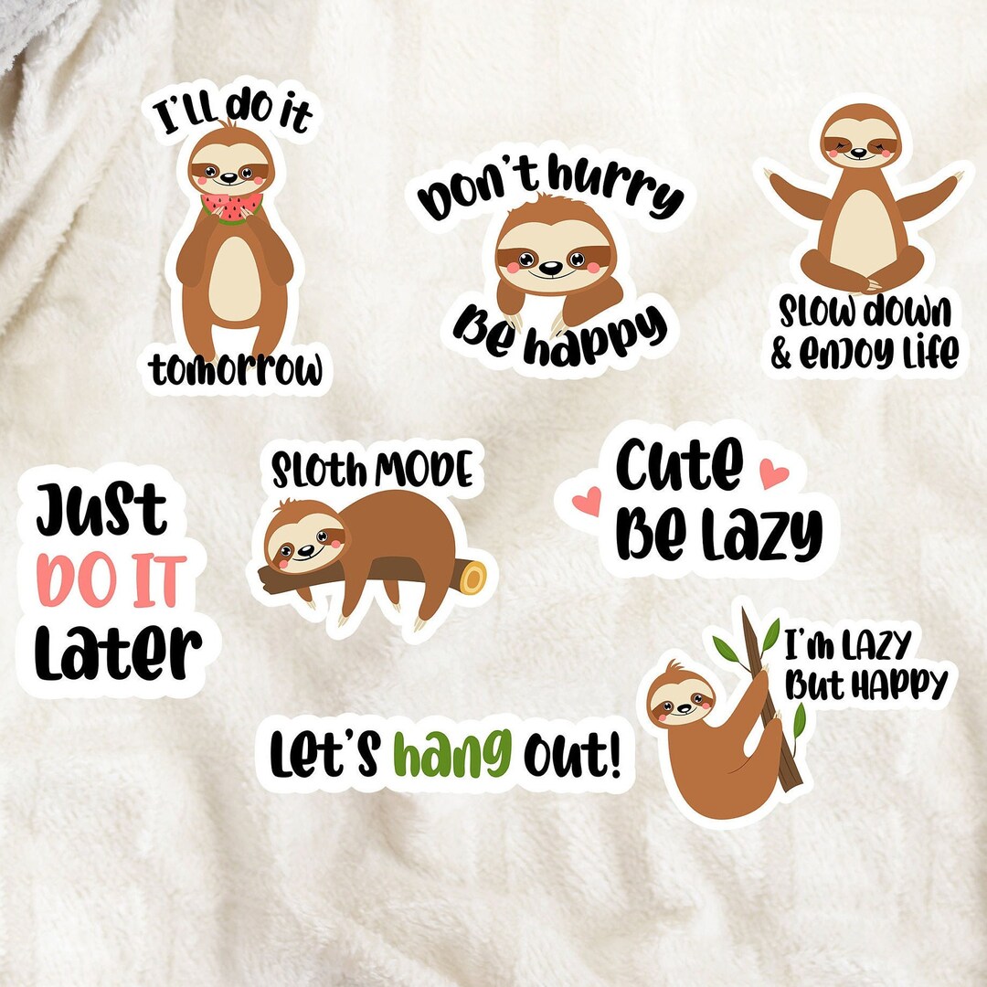 Cute Sloth Stickers, Sticker Set, Sticker for Hydroflask, Laptop ...