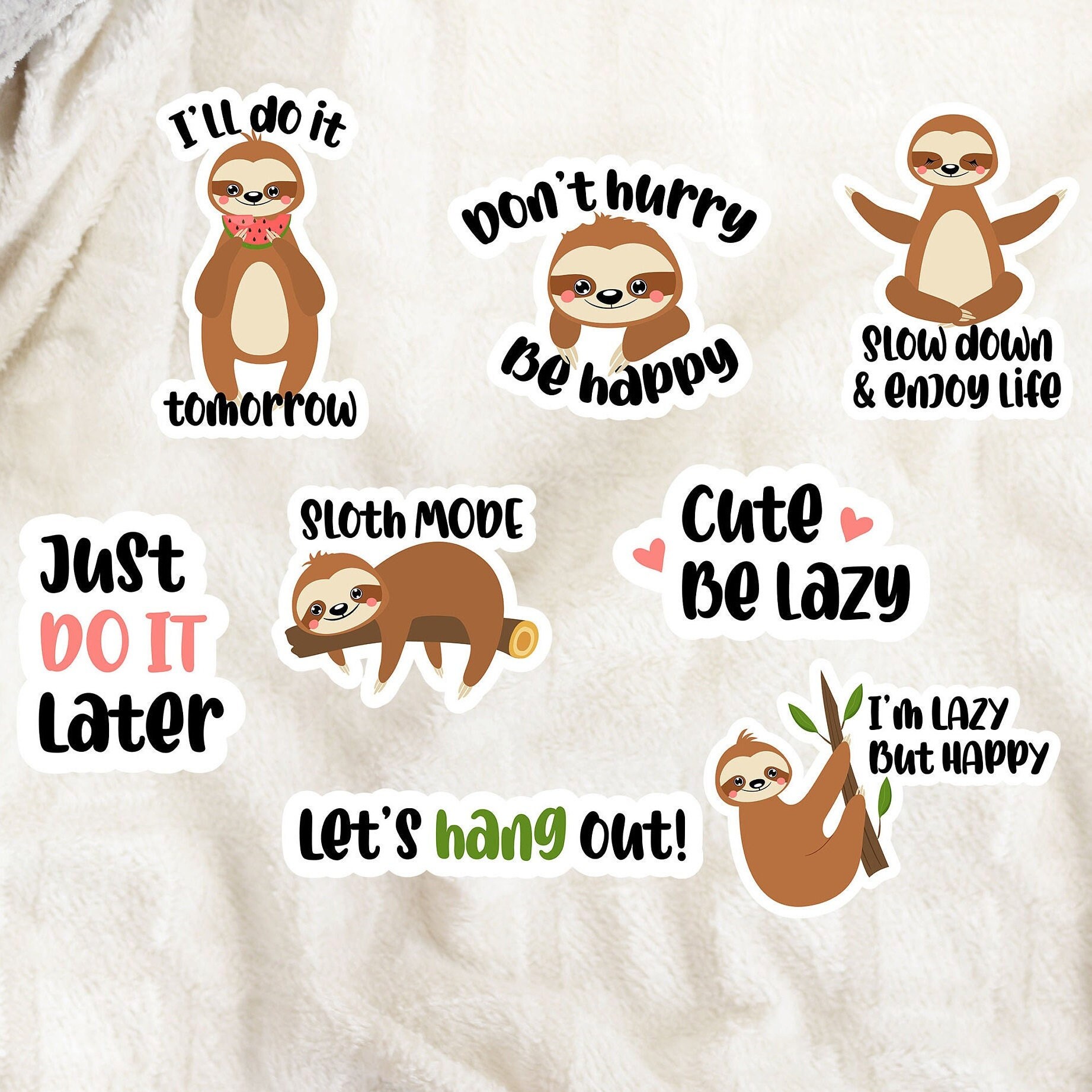 Cute Sloth Stickers Sticker Set Sticker for Hydroflask - Etsy