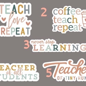 Teacher Vinyl Stickers Cute Sticker Pack Teacher Gifts - Etsy
