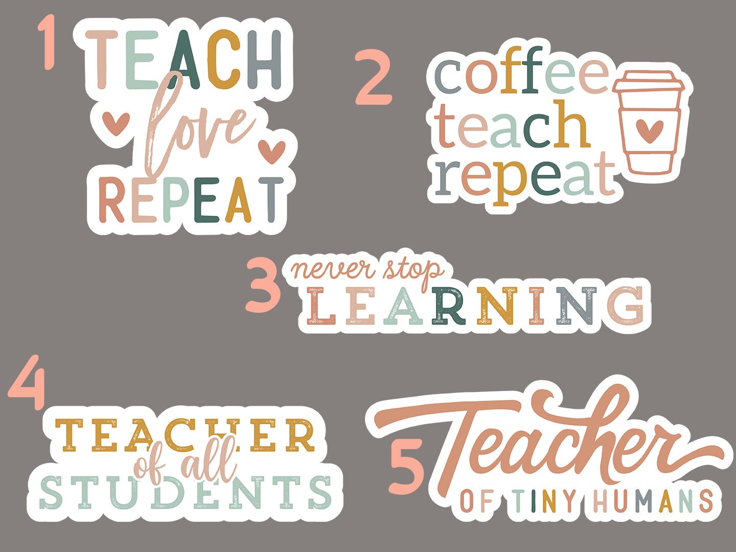 Teacher Vinyl Stickers Cute Sticker Pack Teacher Gifts - Etsy