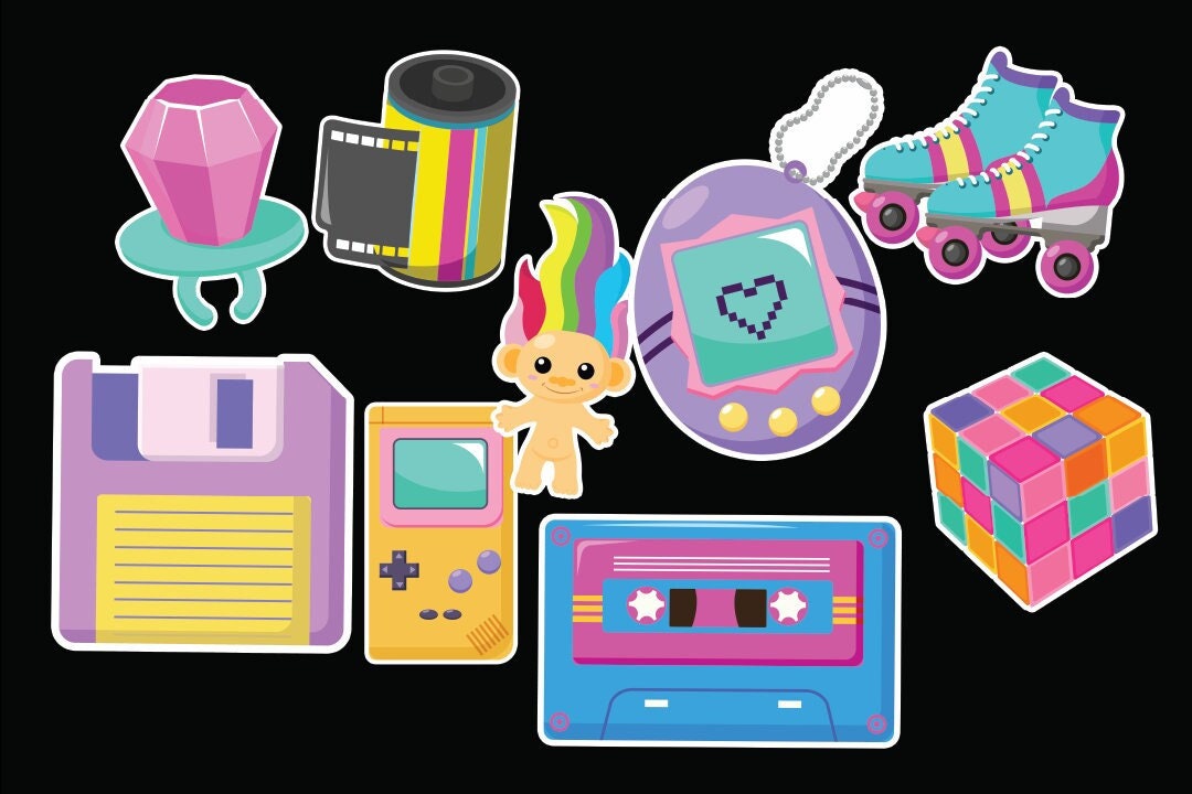 Retro 90s Themed Stickers| 90s Party Stickers Stickers for Waterbottle ...