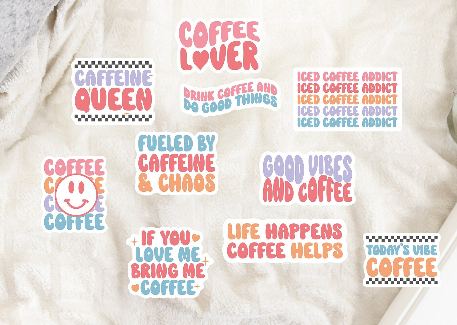 Cute Coffee Stickers, Coffee Drinker, Iced Coffee Lover, Waterproof ...