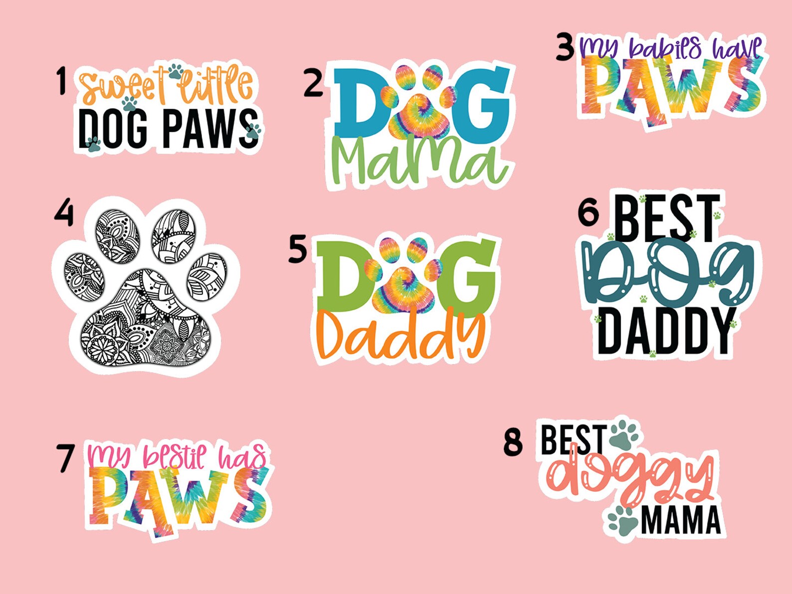 Paw Stickers Dog Stickers Cute Stickers Car Stickers - Etsy