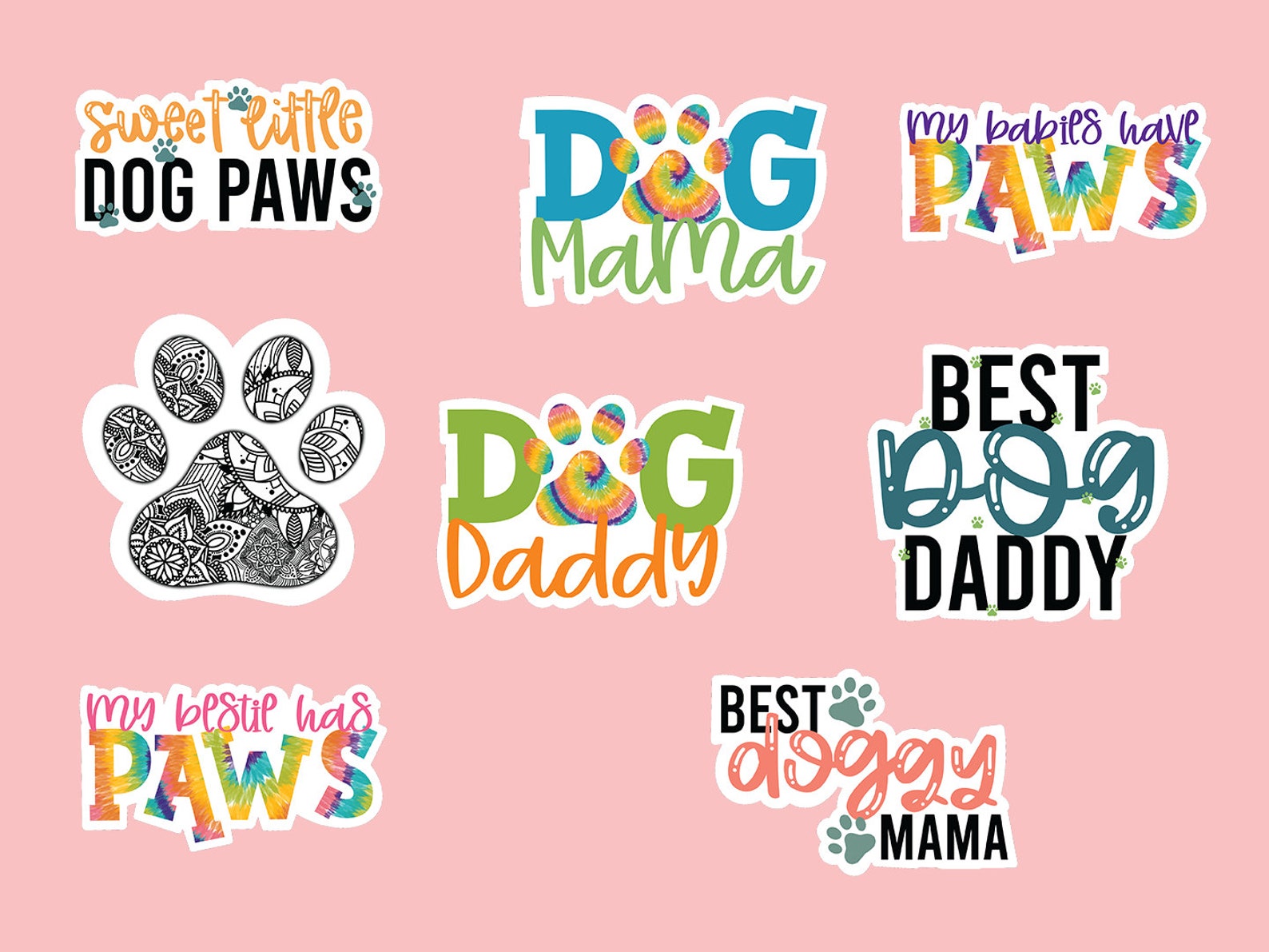 Paw Stickers Dog Stickers Cute Stickers Car Stickers - Etsy