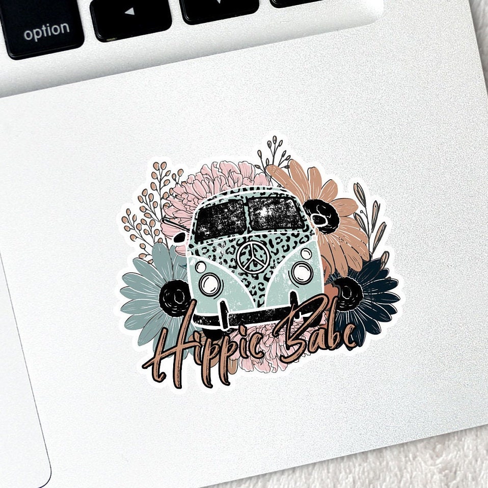Cute Hippie Babe Sticker Vinyl Sticker Waterproof Car - Etsy