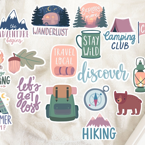 Camping Journal Stickers for Kids - Etsy