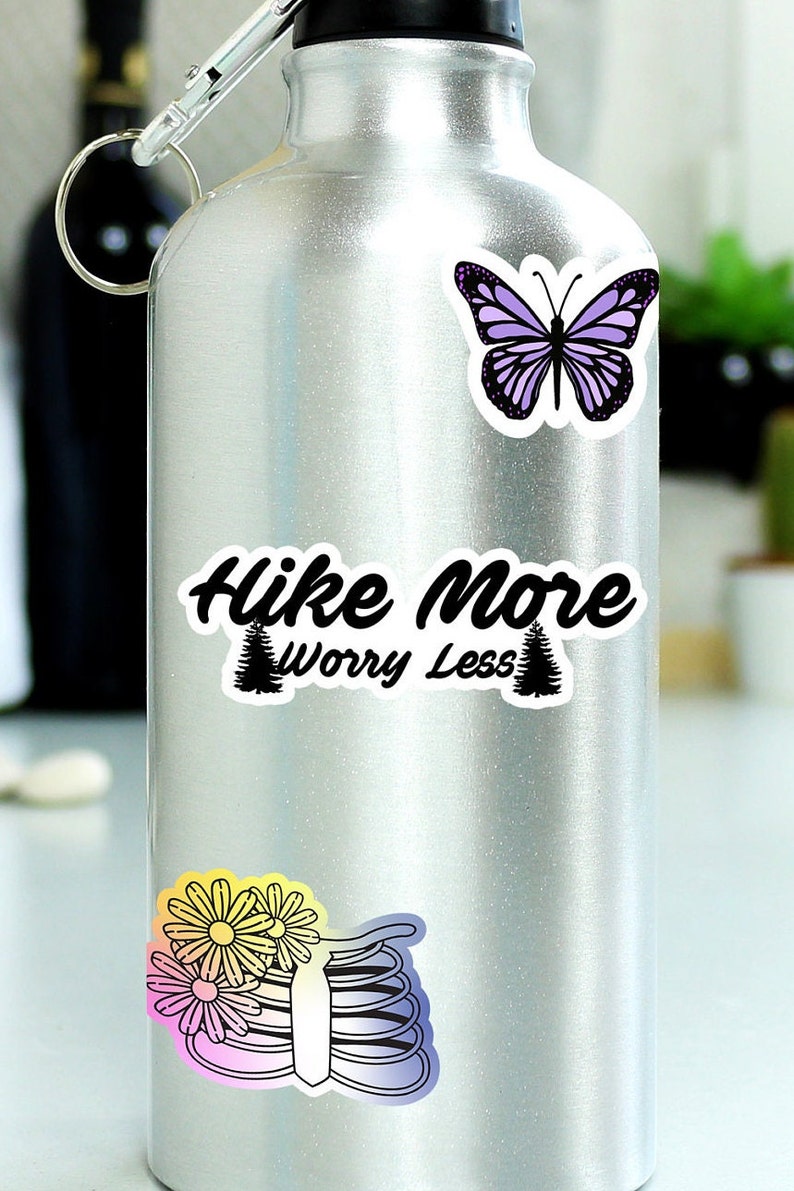 Hike More Worry Less Sticker Gift for Hikers Outdoorsy | Etsy