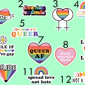 Pride Sticker Pack, LGBTQ+ Stickers, Queer Stickers, Rainbow Stickers ...