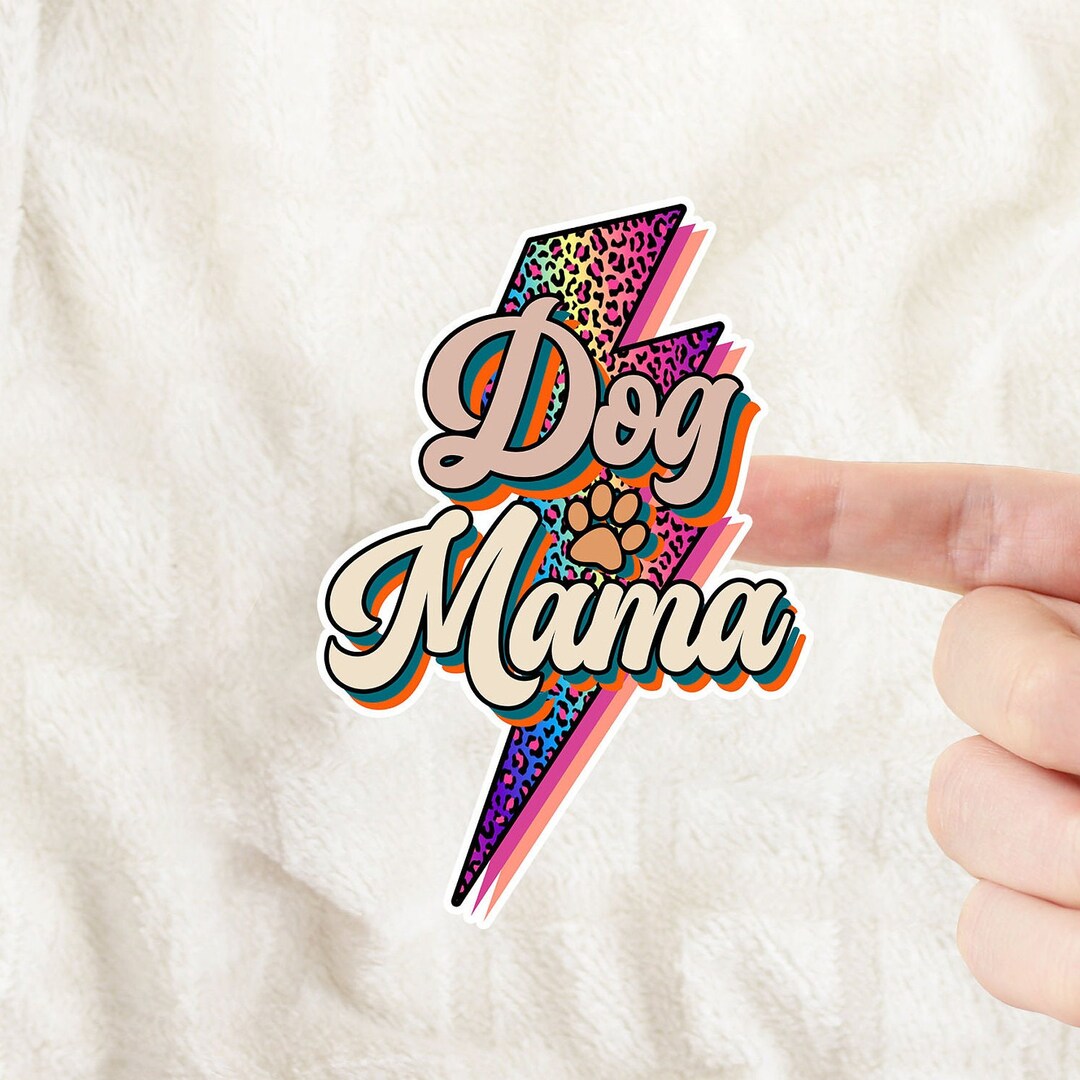 Dog Mama Sticker, Animal Sticker, Lightening Bolt Vinyl Sticker, Cute ...