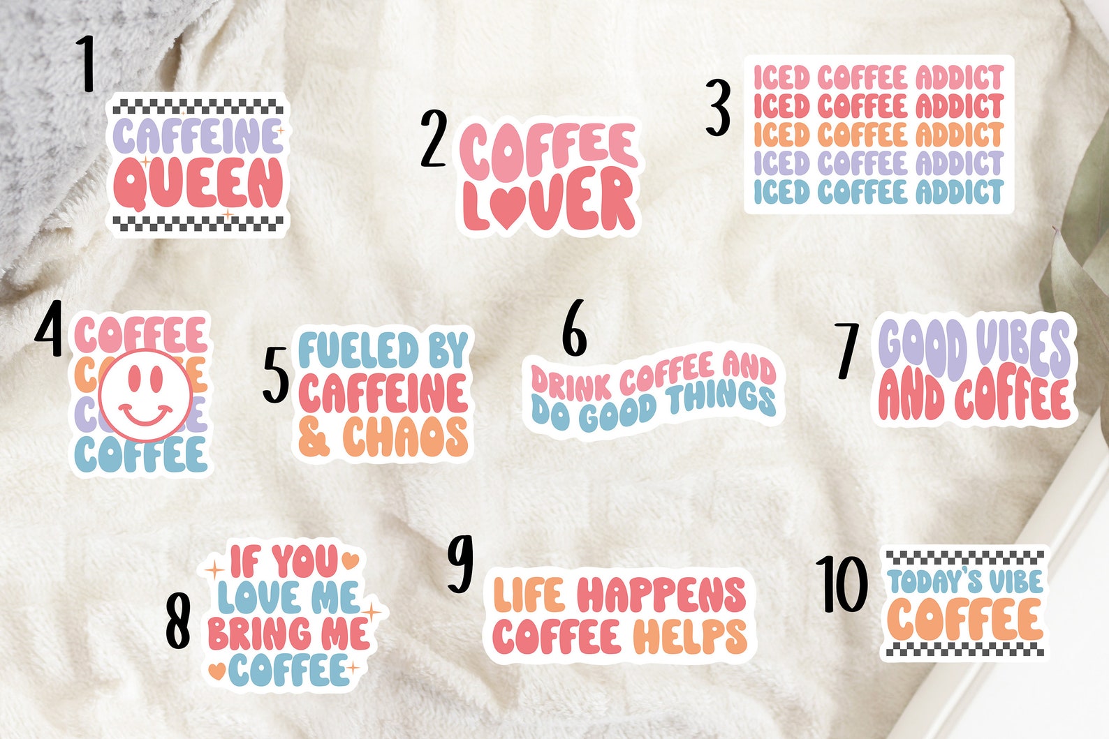 Cute Coffee Stickers, Coffee Drinker, Iced Coffee Lover, Waterproof ...