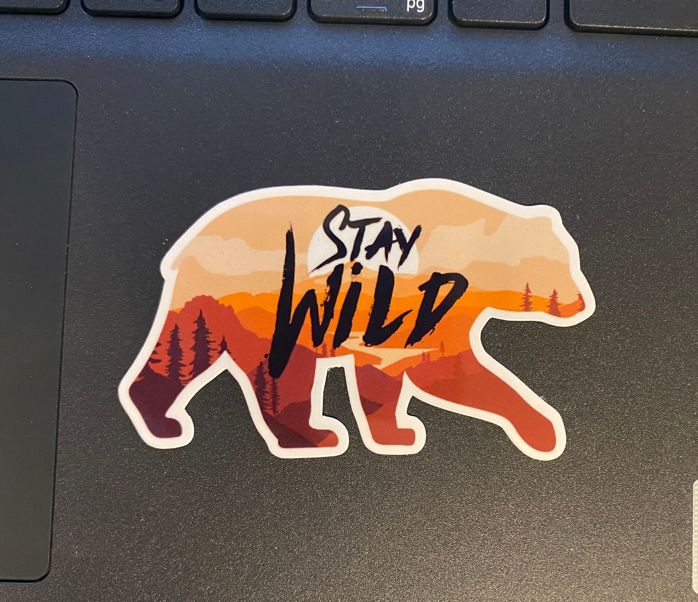 Stay Wild Bear Sticker, Outdoorsy Sticker, Waterproof Vinyl Sticker ...