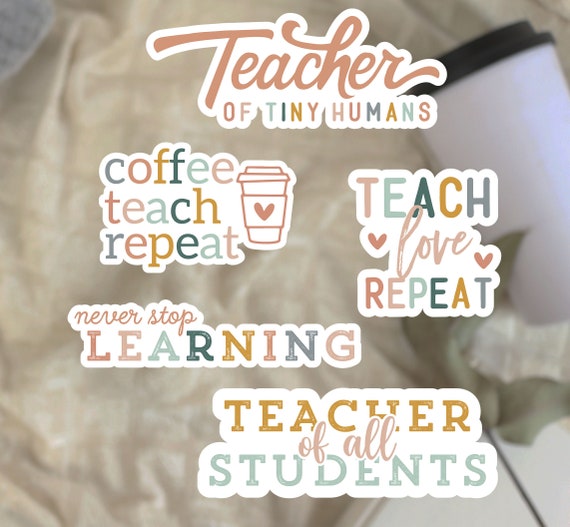 Teacher Vinyl Stickers Cute Sticker Pack Teacher Gifts - Etsy