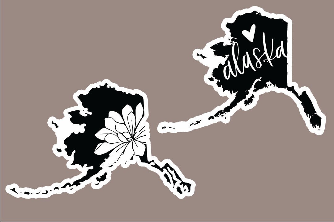 Alaska State Sticker, Water Bottle Sticker, Car Sticker, Bullet Journal ...