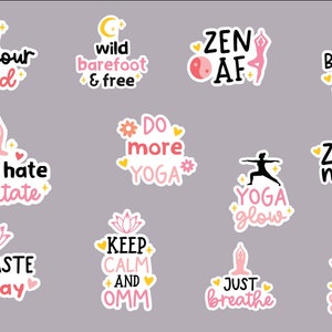 Yoga Stickers Pack Vinyl Stickers Laptop Stickers - Etsy