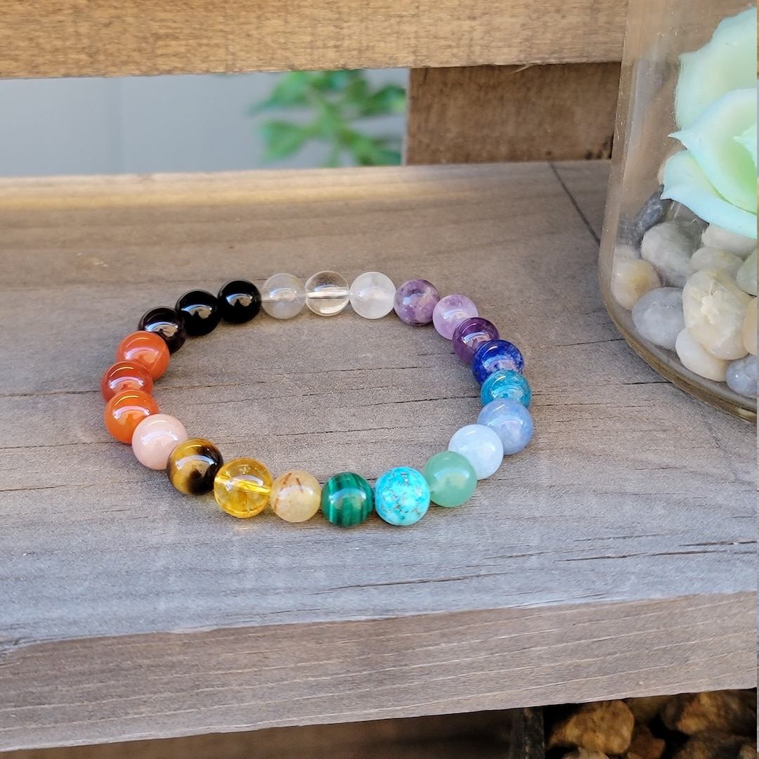 7 Chakra Stone Bracelet, Chakra Jewelry, Chakra Bracelet, Spiritual ...