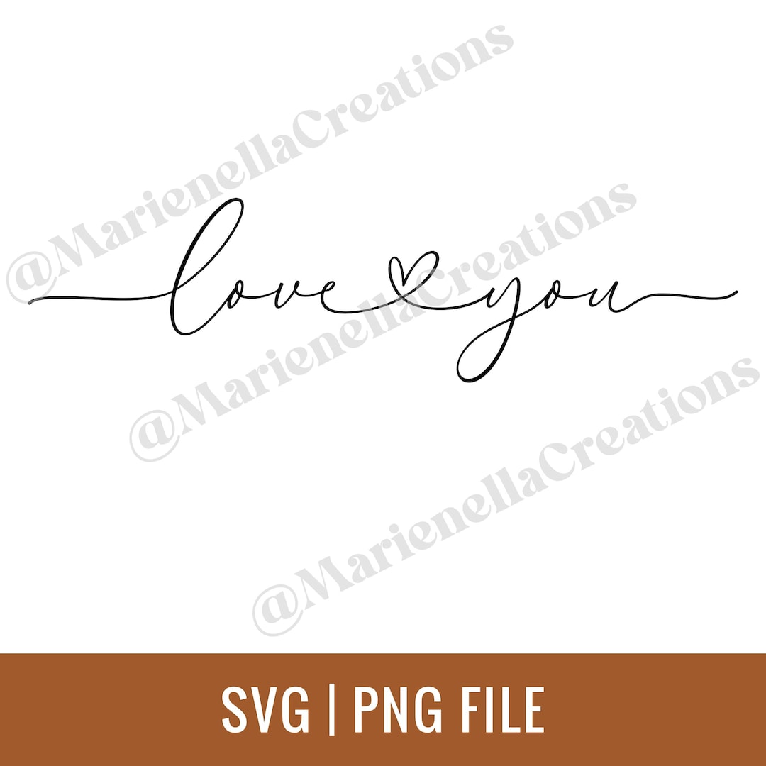 Love You With Heart Svg Png, Love You Script Tattoo, Love You With ...