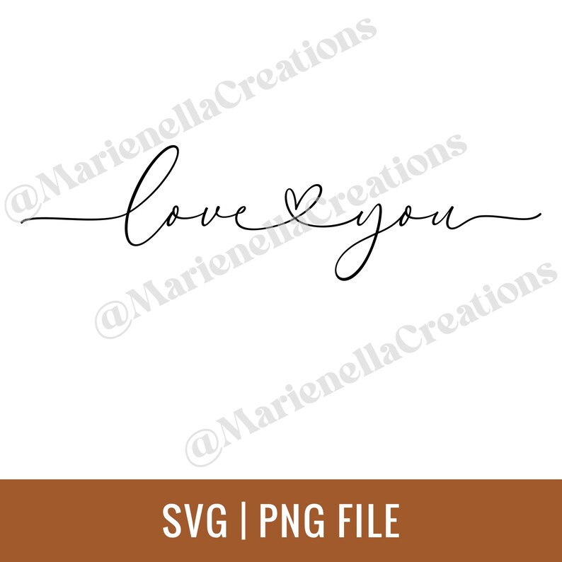 Love You With Heart Svg Png, Love You Script Tattoo, Love You With ...