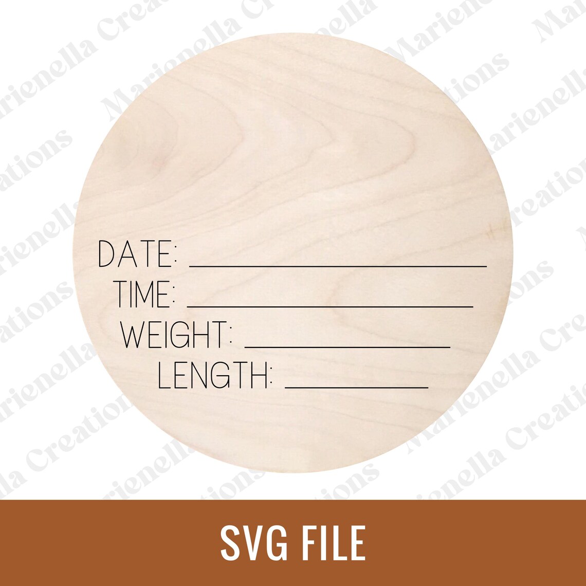Baby Stat Sign SVG: Laser Cut Announcement File (digital Download) - Etsy