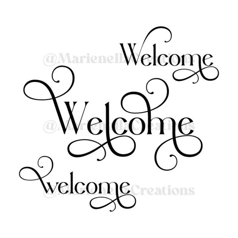 Elegant Welcome SVG, Welcome Script Svg, Welcome Sign SVG, Fancy Script ...