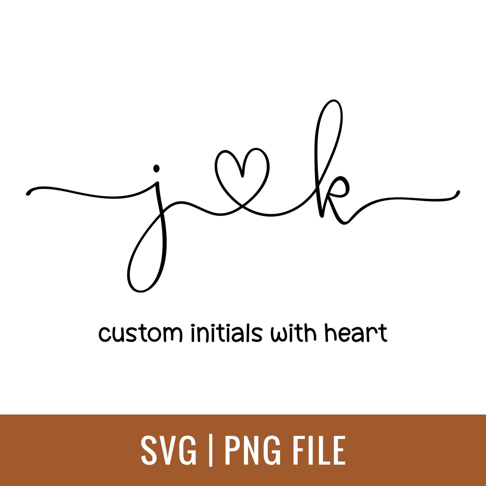 Custom Lower Case Initials With Connecting Heart: Cursive Tattoo Design ...