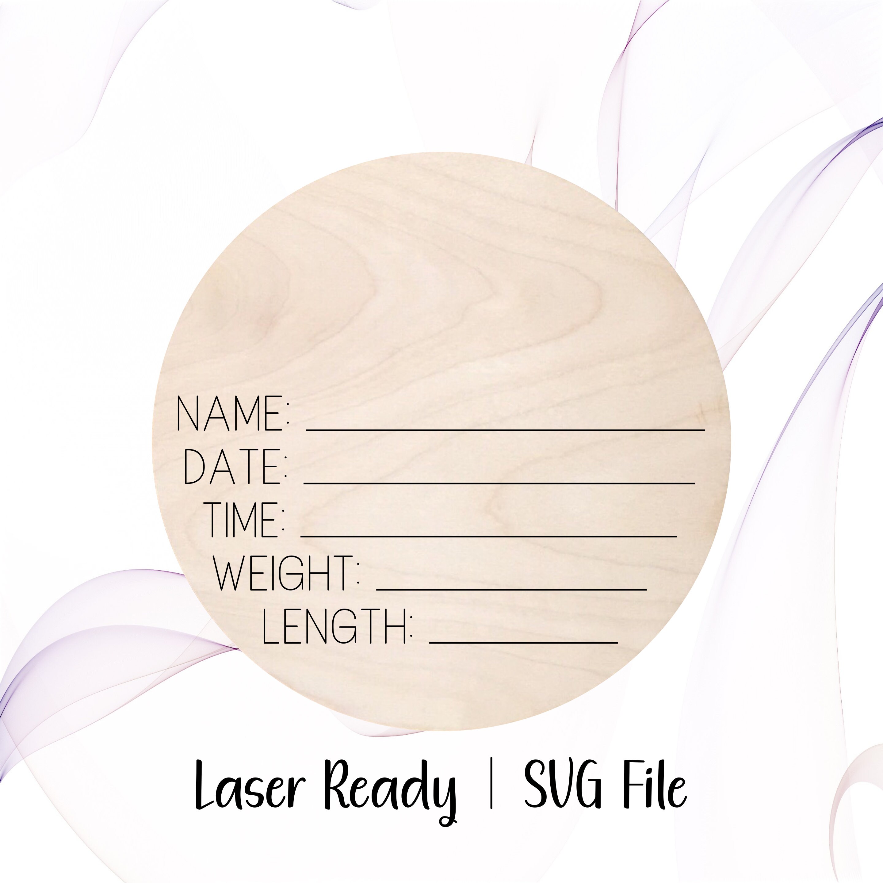 Hello World Baby Stat Sign SVG Bundle, Baby Announcement Laser File ...