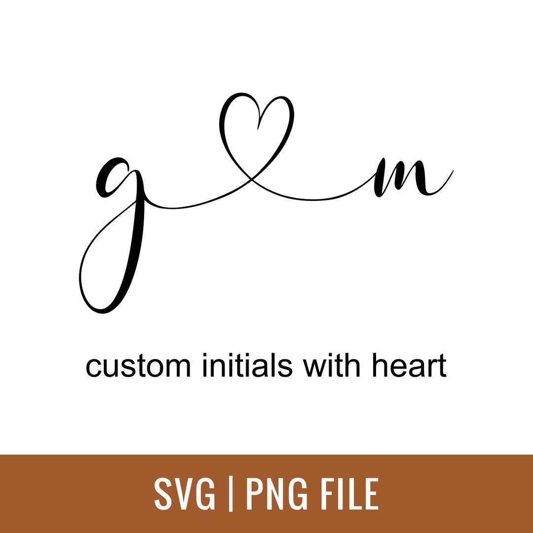 Custom Lower Case Initials With Heart, Cursive Initials Tattoo Design ...