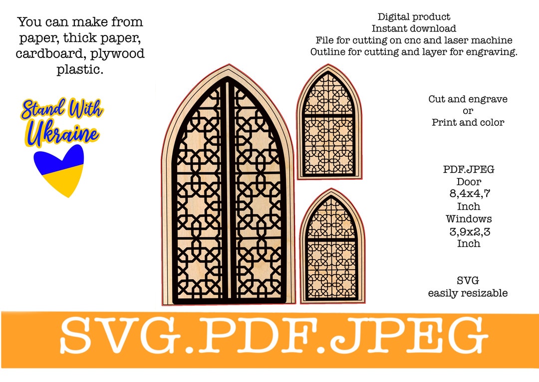 Fairy Door Svg and Windows Svg, Laser Cut Files and Laser Engraving ...