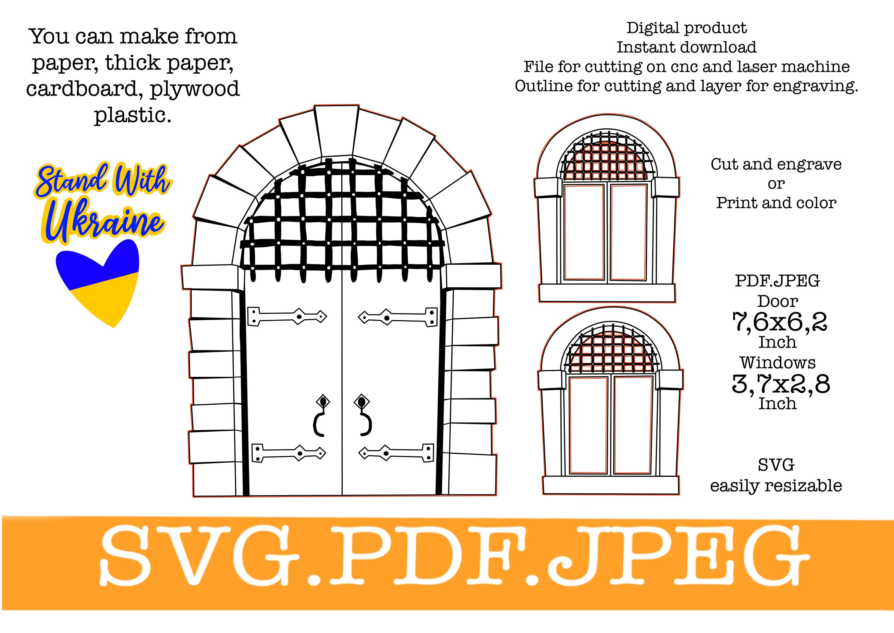 Fairy Door Svg and Windows Svg Tooth Fairy Door Laser Cut - Etsy