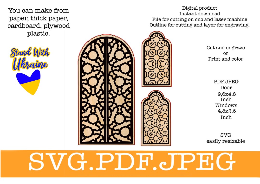 Fairy Door Svg and Windows Svg, Lasercut and Laser Engraving. - Etsy