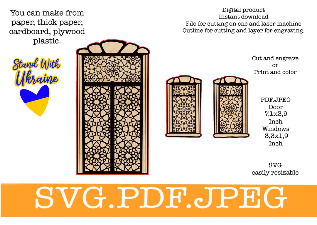 Fairy Door Svg and Windows Svg, Lasercut and Laser Engraving File ...