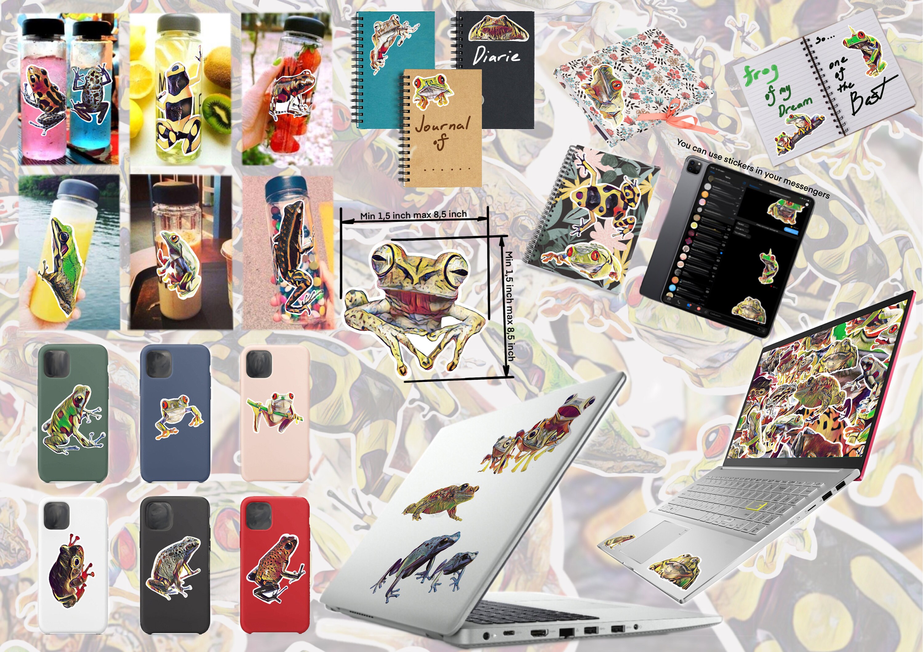 Frog and Toad Digital Stickers Frog Svg Toads Png Deco | Etsy