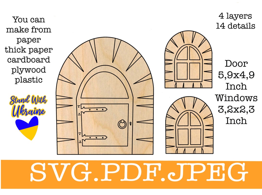 Fairy Door Svg and Windows Svg, Tooth Fairy Door Layered Svg, Fairy ...