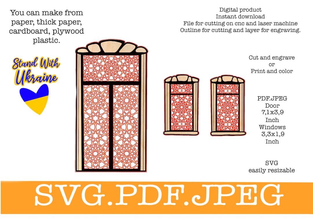 Fairy Door Svg and Windows Svg, Cnc Files for Wood and Laser Engraving ...