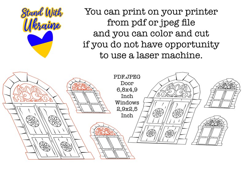 Fairy Door Svg and Windows Svg Fairy Door Kit Laser Cut Files - Etsy