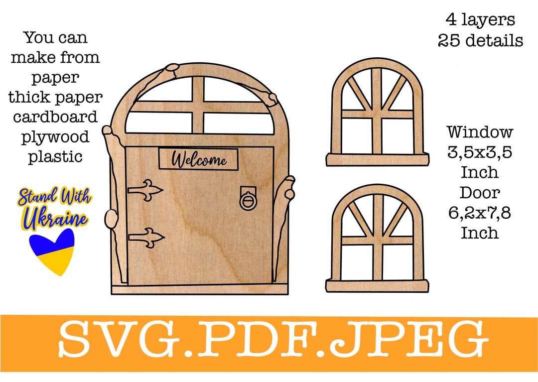 Fairy Door Svg and Windows Svg, Fairy Door Kit Layered Svg, Fairy ...