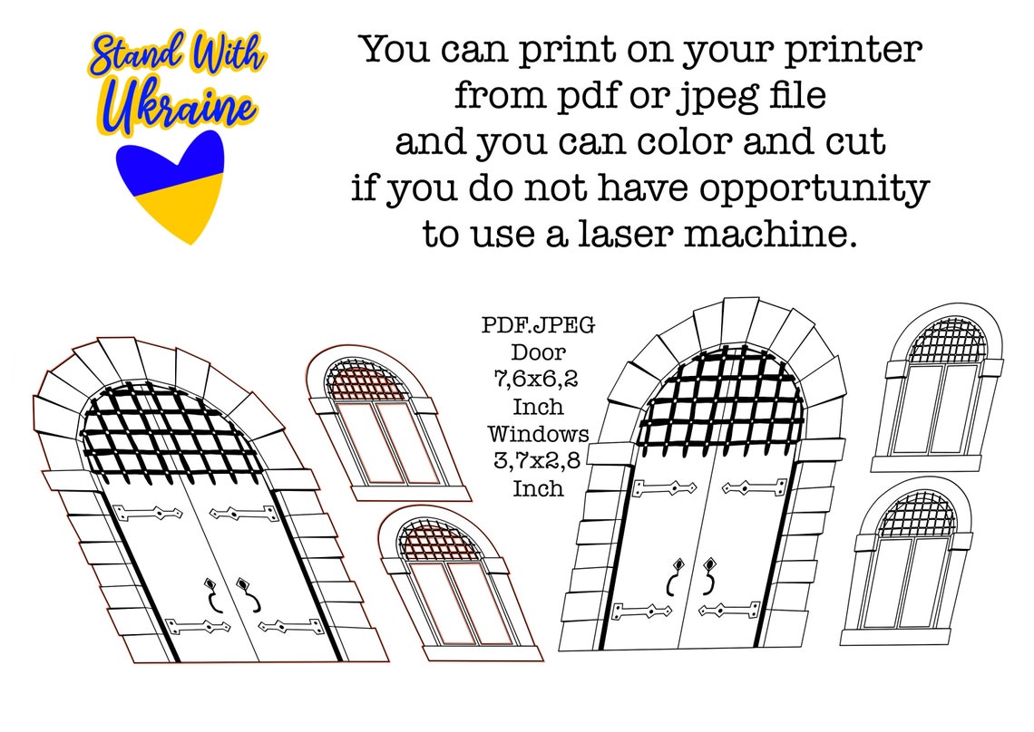 Fairy Door Svg and Windows Svg Tooth Fairy Door Laser Cut - Etsy