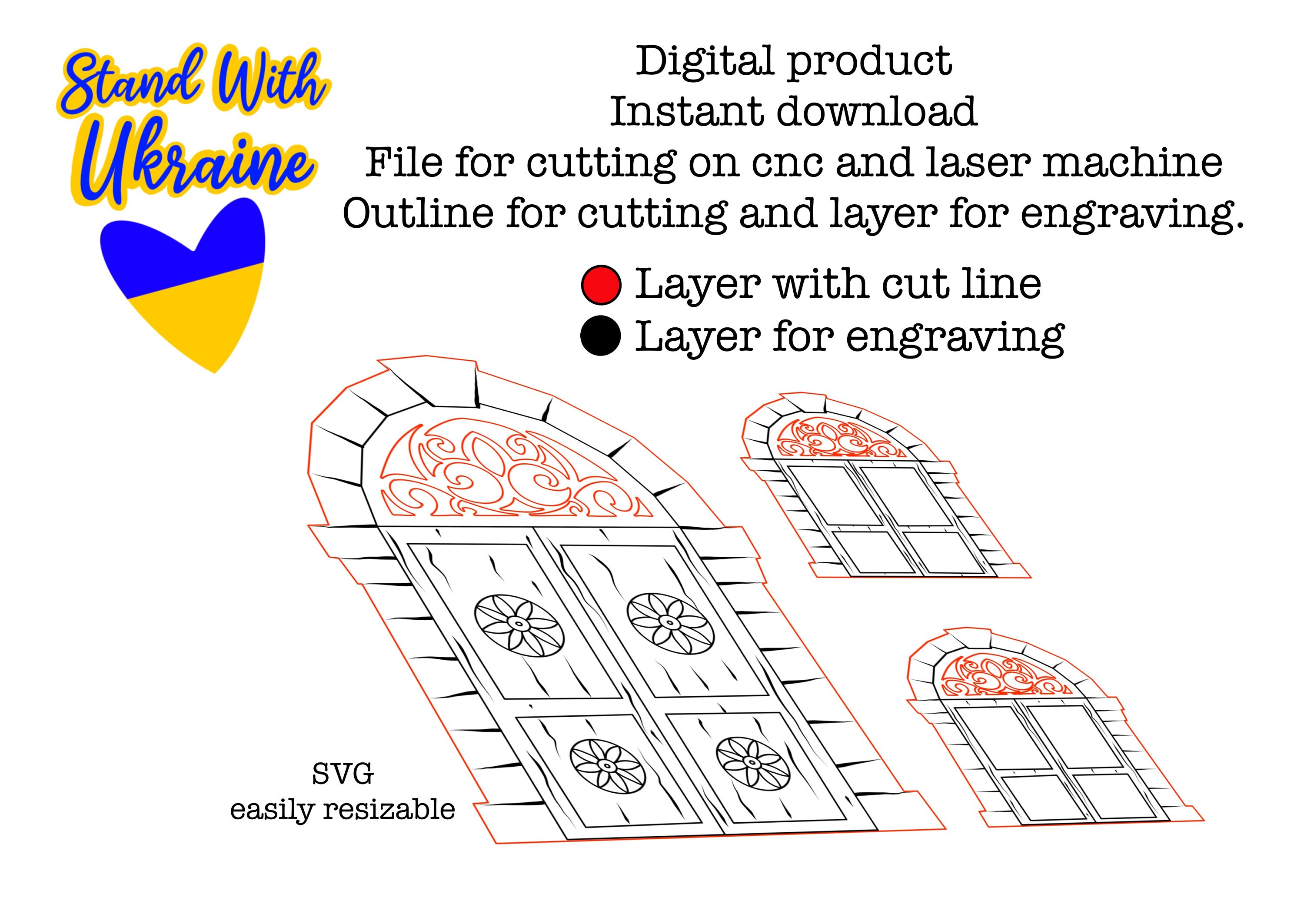 Fairy Door Svg and Windows Svg Fairy Door Kit Laser Cut Files - Etsy