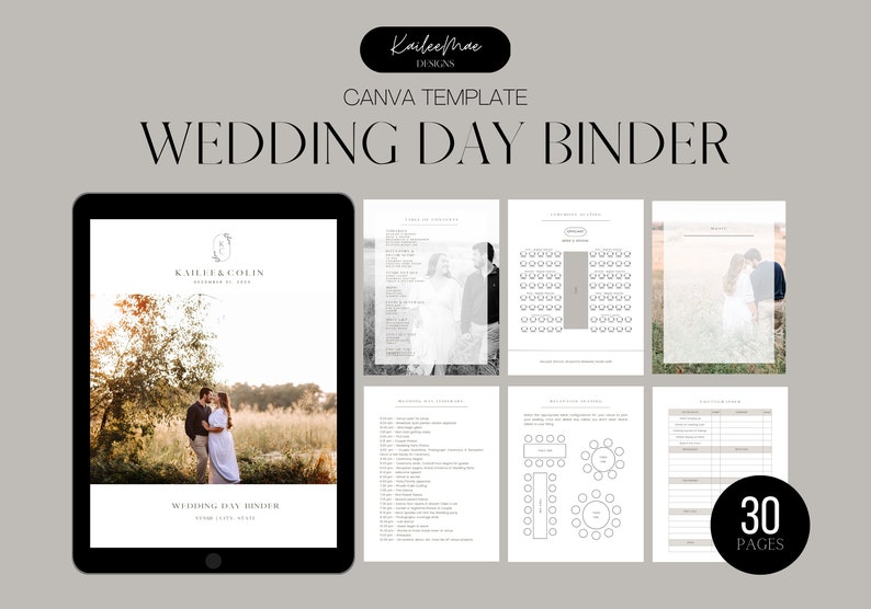 Wedding Day Binder Digital Files - Etsy