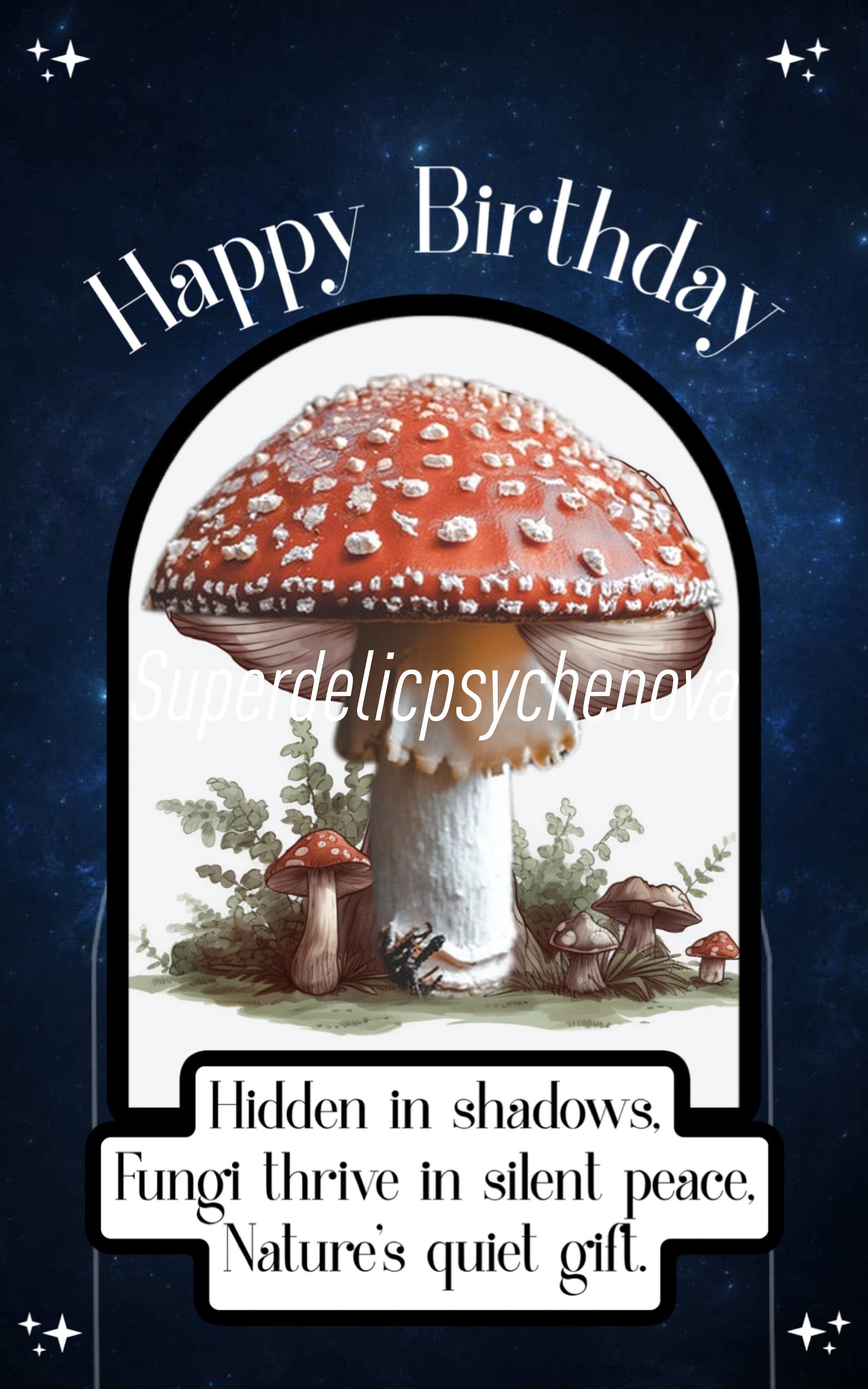 Mushroom Birthday Card Digital Download - Etsy