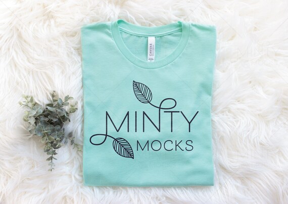 Photography 3001 HEATHER MINT Shirt Mock Up Blank Shirt Mockup 3001 ...