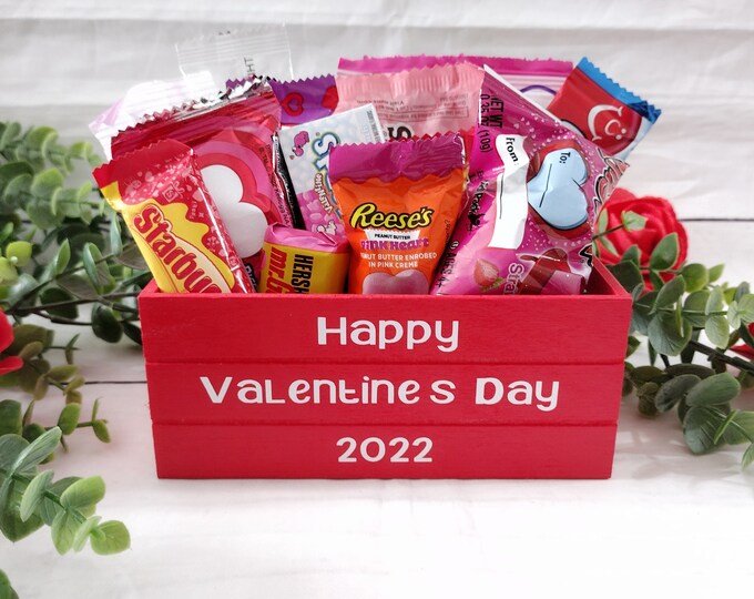 Mini Valentine's Day Candy Crate, Customizable Candy Gram, Galentine's ...