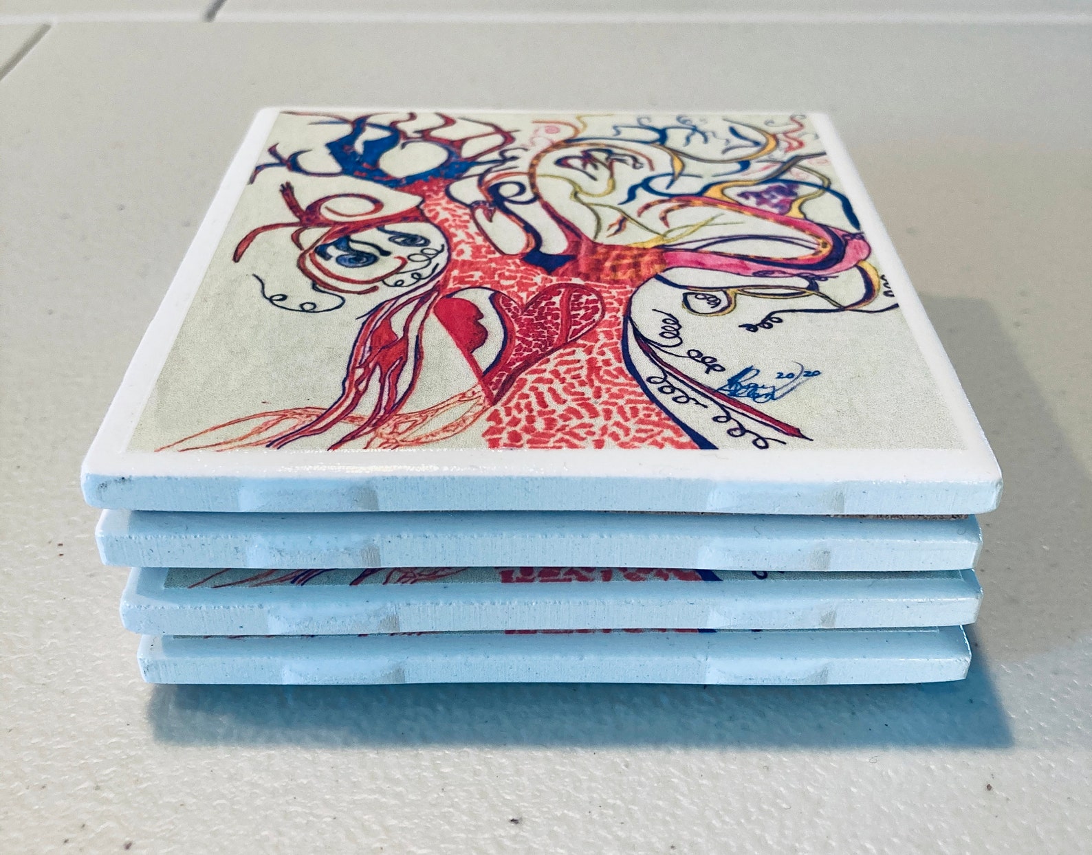 Unique Artwork Printed Onto Ceramic Coasters - Etsy