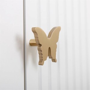 Brass Drawer Pulls Modern Butterfly Wardrobe Handles Cupboard Kitchen ...