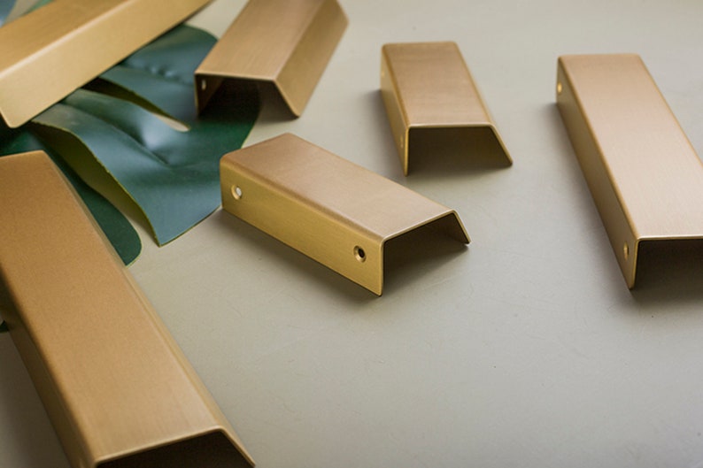 Brass Drawer Pulls Modern Drawer Handles Cupboard Kitchen - Etsy
