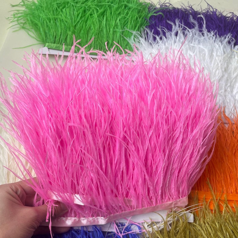 34 Colors Ostrich Feather Fringe for Dress Millinery Fascinators Craft ...