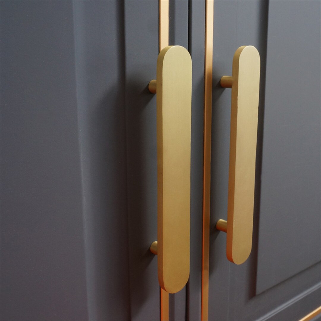 Gold Drawer Pulls Modern Brass Drawer Handles Cupboard Kitchen Cabinet ...