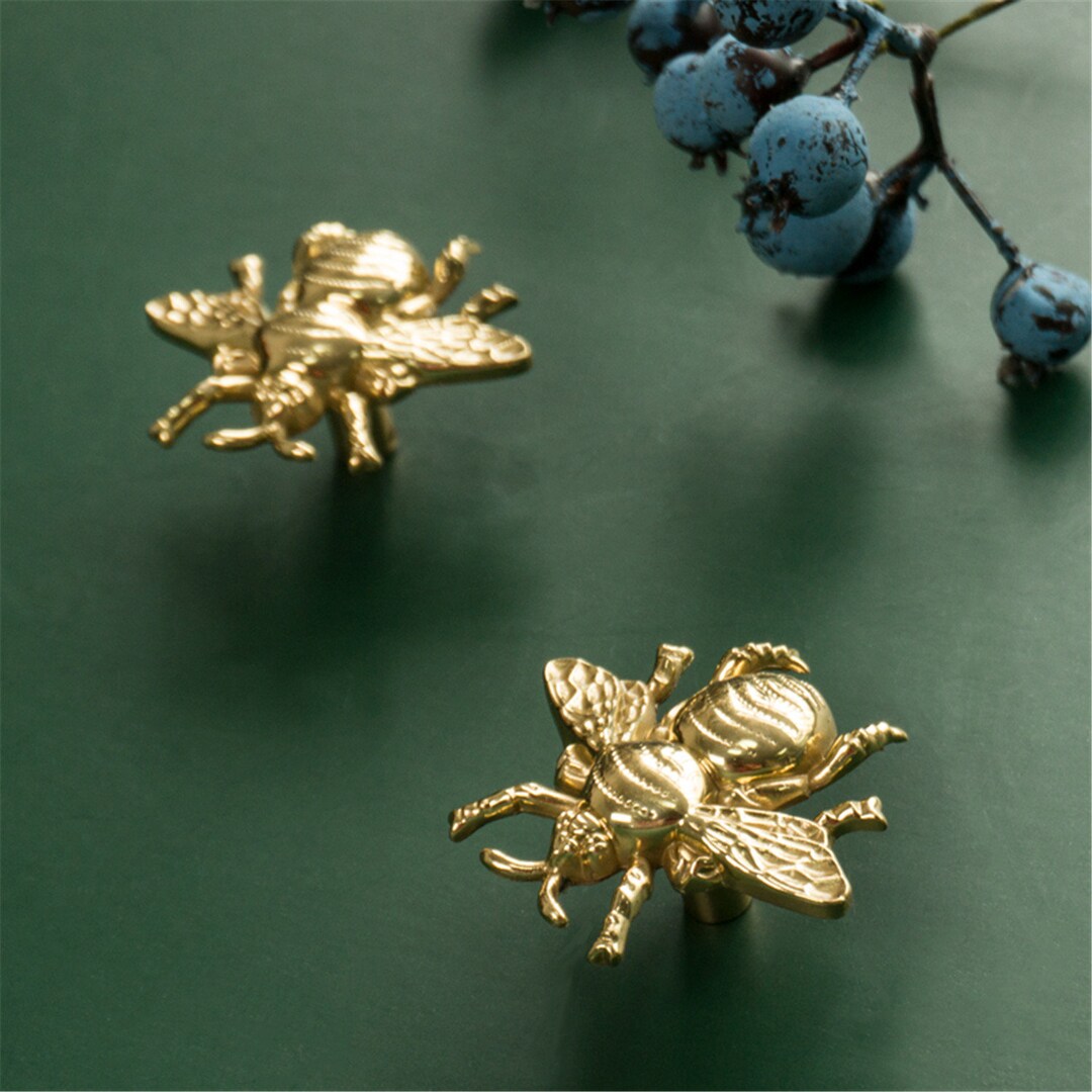Bee Brass Drawer Knob Pulls Modern Door Handles Cupboard Cabinet ...