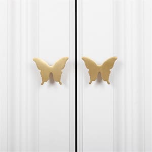 Brass Drawer Pulls Modern Butterfly Wardrobe Handles Cupboard Kitchen ...